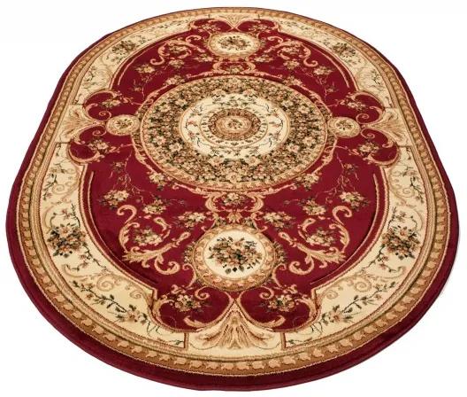 Oválný koberec YESEMEK 6548A červený Rozměr: 160x220 cm