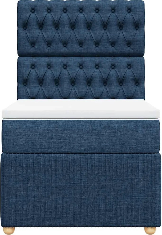 Box spring postel s matrací modrá 100 x 200 cm textil 3291980