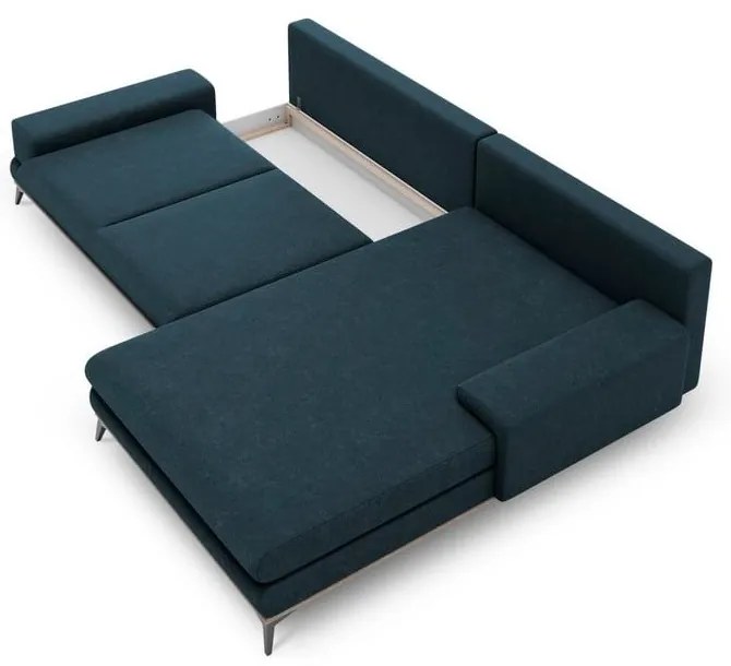Petrolejově modrá rozkládací rohová pohovka Windsor &amp; Co Sofas Planet, pravý roh