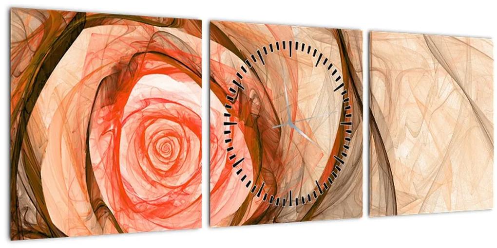Obraz - Růže uměleckého duchu (s hodinami) (90x30 cm)