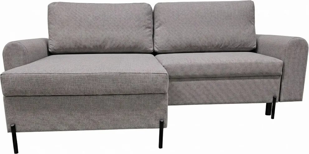 Rohová rozkládací sedací souprava do L PORTINE, 245 cm, s úložným prostorem Roh pohovky: Levý roh, Barva látky Sawana: Šedo-hnědá (Sawana 11)