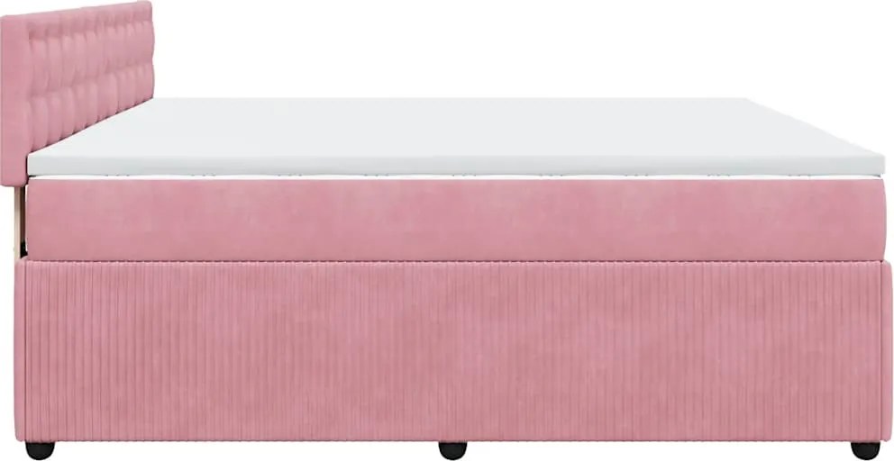 Box spring postel s matrací růžová 200x200 cm samet 3290147