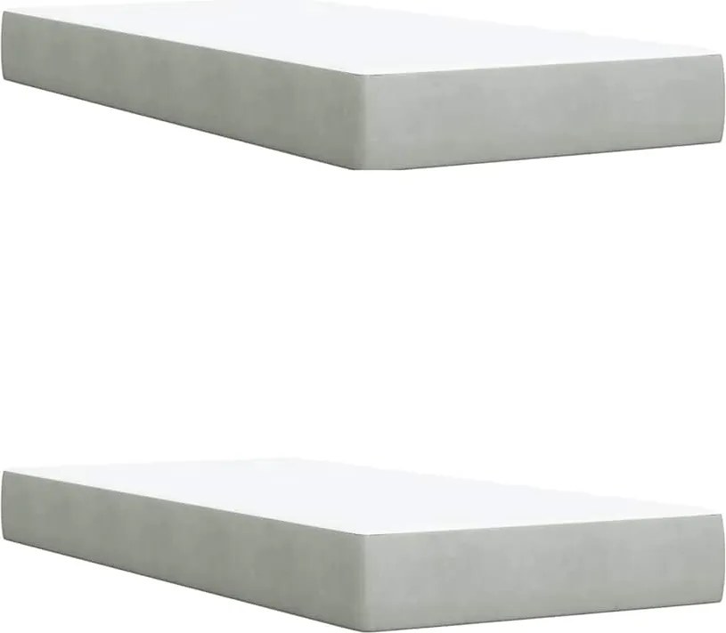 Box spring postel s matrací světle šedá 200x200 cm samet 3287836