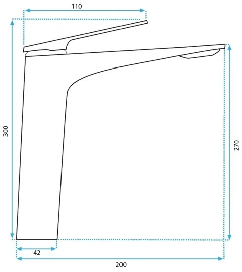 REA-B2705 - Umyvadlová baterie AVALON 30 cm broušená zlatá