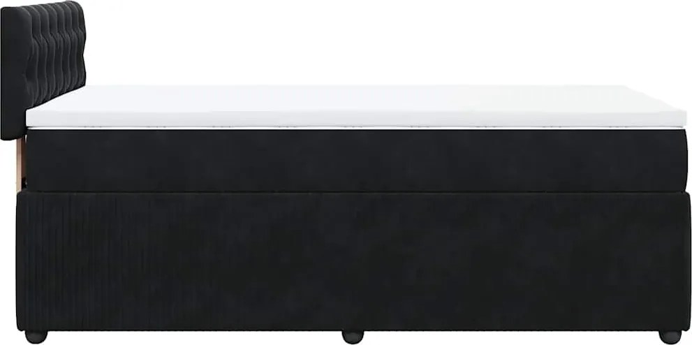 Box spring postel s matrací černá 90x200 cm samet 3289946