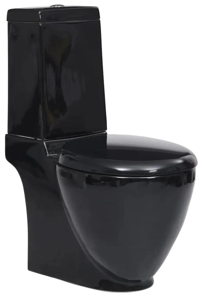 140298 vidaXL Keramické WC zadní odpad černé