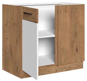 Spodní kuchyňská skříňka Woodline 105 ND 1F BB, Barva: Dub lancelot / bíly lesk