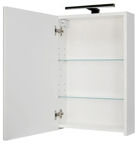 BPS-koupelny Zrcadlová skříňka Ticino 40 ZS LED-B s osvětlením Any LED 30 B, černá