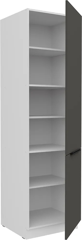 ARIA po | vysoká skříňka 60 DK-210 2F potravinová s policemi | 60 cm | ANTI FINGERPRINT povrch | bílá/šedá grafit
