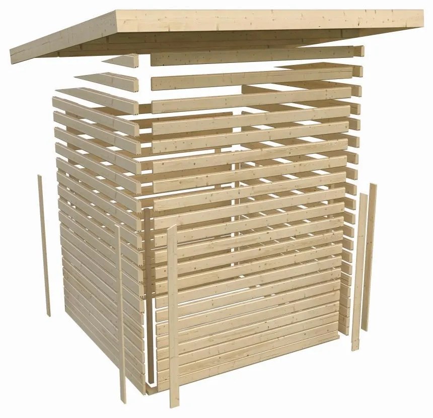 Venkovní finská sauna s předsíní 337 x 196 cm Dekorhome