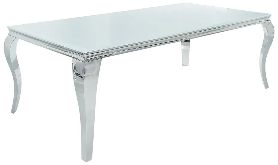 INV Jídelní stůl Silver Barok 200cm bílá, stříbrná
