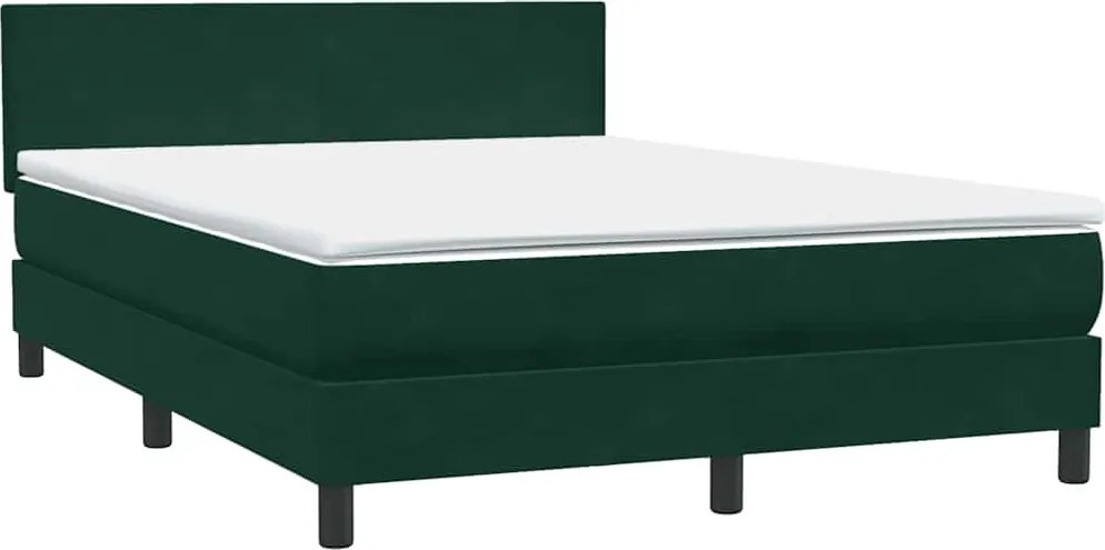 Box spring postel s matrací tmavě zelená 160x220 cm samet 3316074