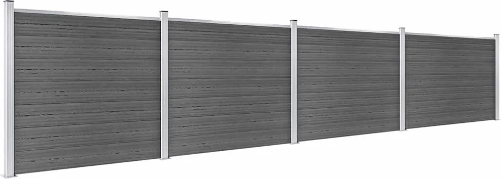 Zahradní plot WPC 699 x 146 cm černý 3070461