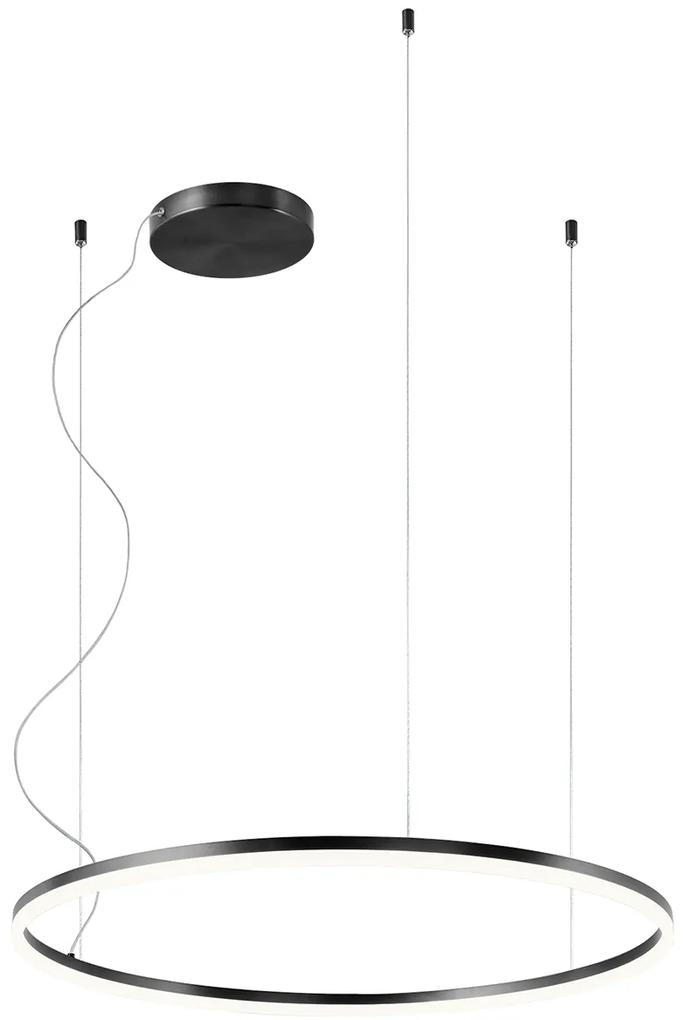 Redo 01-1949 závěsné LED stmívatelné svítidlo Orbit pískově černá, 55W, 3000K, ø80cm