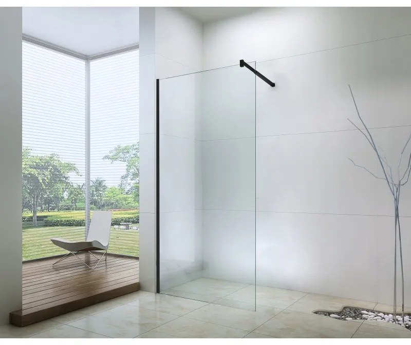 Mexen sprchová zástěna WALK-IN, 90 cm, černo-čirá, 850-090-000-70-00