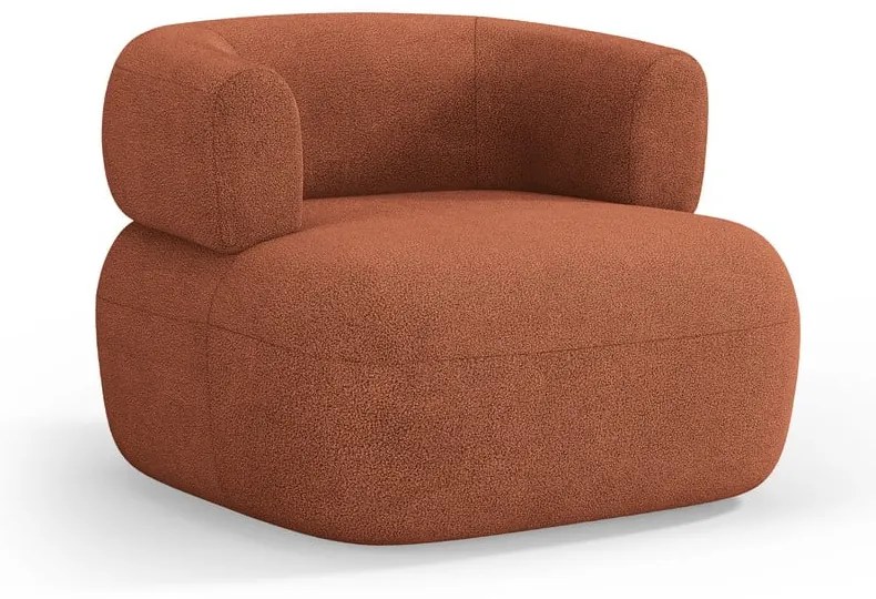 Křeslo z textilie bouclé v cihlové barvě Jenny – Micadoni Home