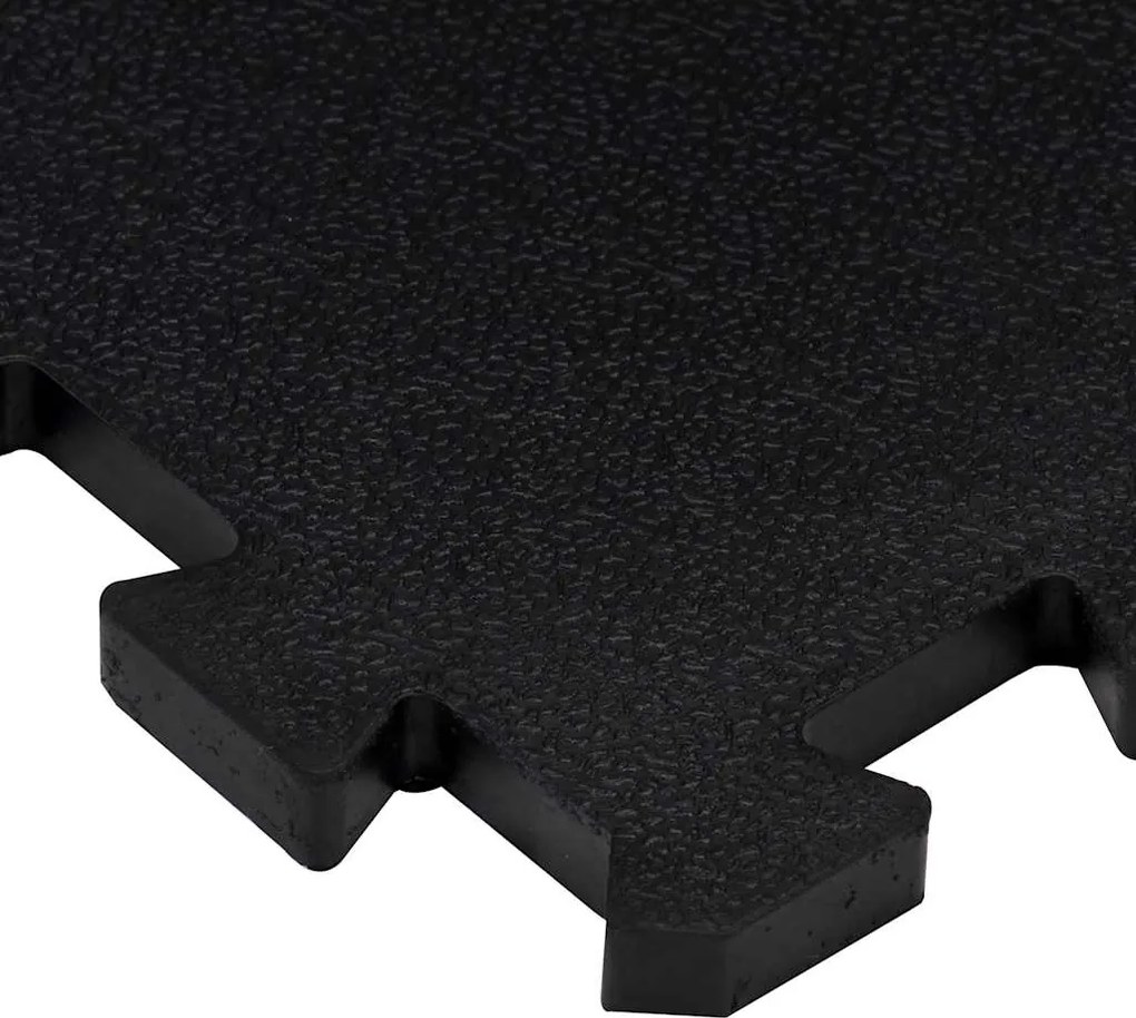 Gumové podlahové dlaždice 16 ks černé 16 mm 30 x 30 cm 155671