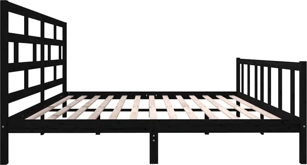 Rám postele černý masivní borovice 200 x 200 cm 3101372