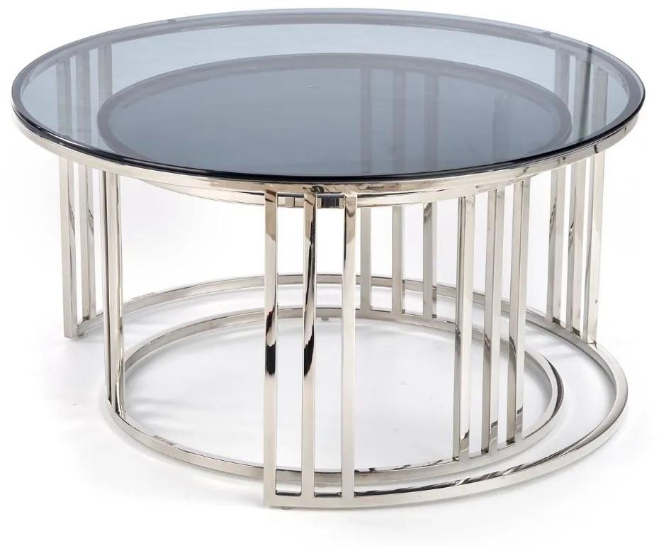 Konferenční stolek Mercury, čirá / stříbrná