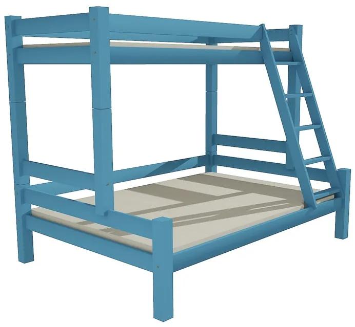 Vomaks Patrová postel s rozšířeným spodním lůžkem 8X8 6A 100/160 x 200 cm moření dub