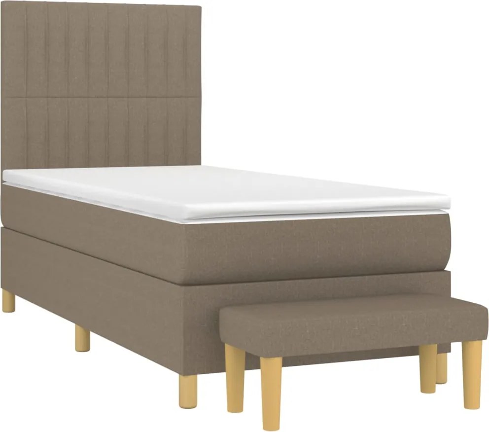 Box spring postel s matrací taupe 80x200 cm textil 3137273
