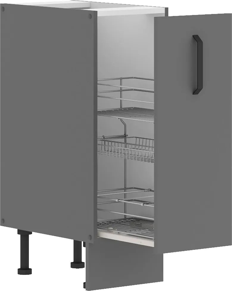 Kuchyňská linka NESSANT se | 250x280 cm | zásuvky PREMIUM BOX | šedá mat