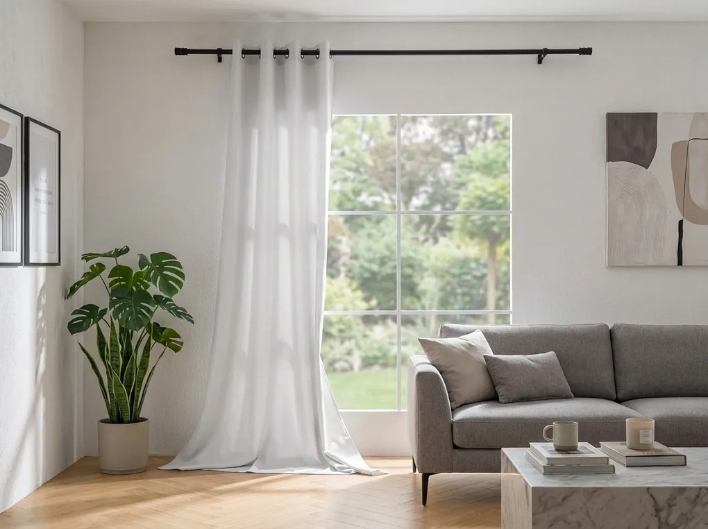 Závěs OXFORD LIGHT 140x250 cm, bílý Zavěšení: Řasící páska