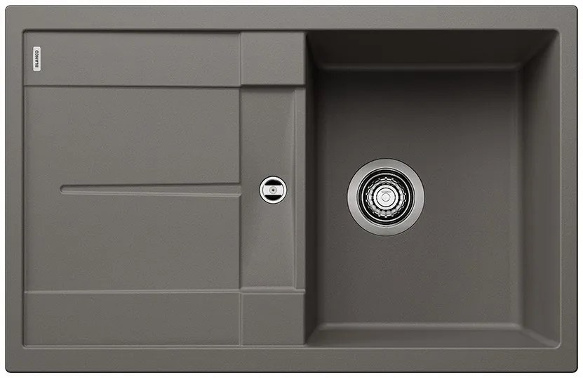 Blanco Metra 45 S, silgranitový dřez 780x500x190 mm, 1-komorový, šedá vulkán, BLA-527289