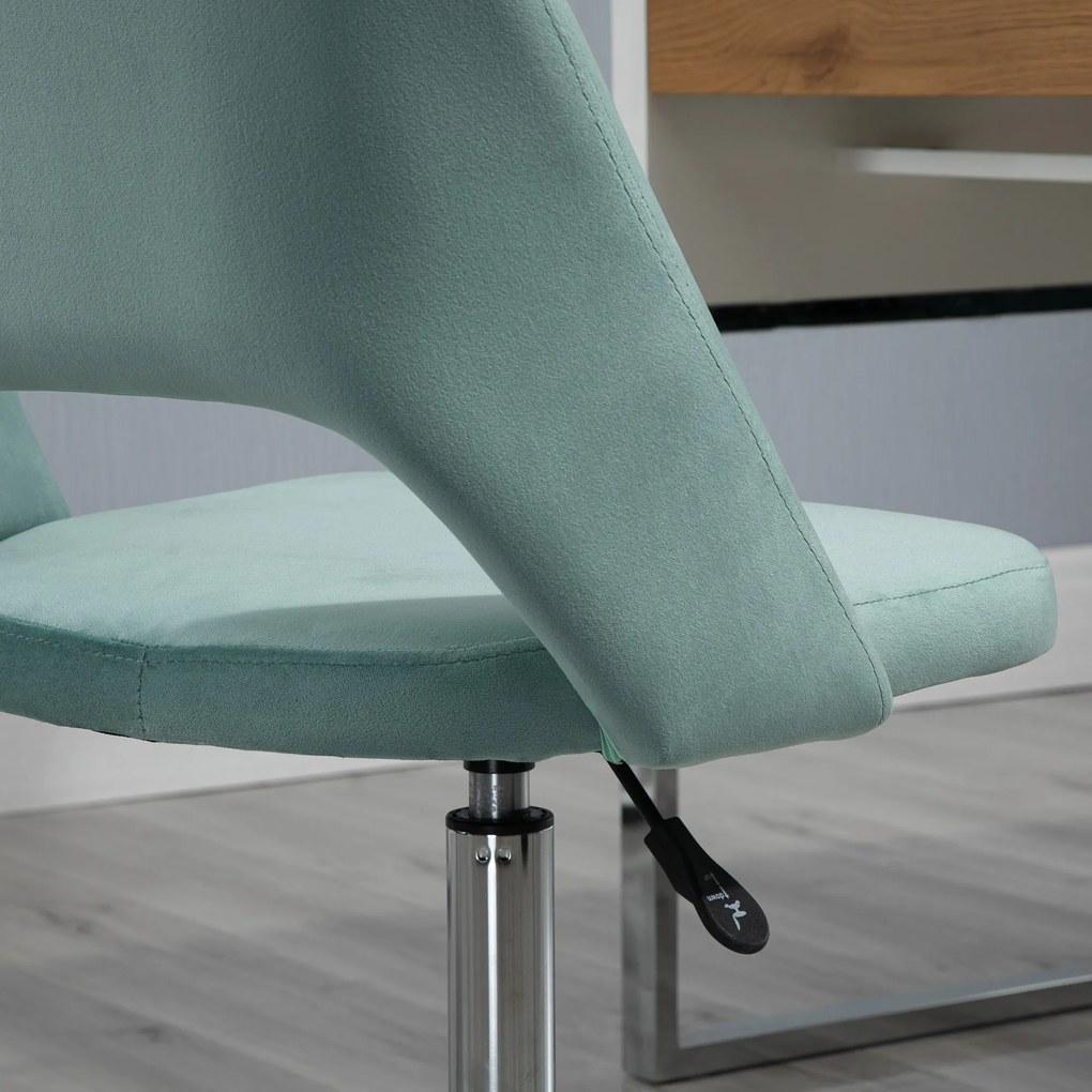 Židle Vinsetto, výškově nastavitelná kancelářská židle bez opěrek, otočná kancelářská židle s sametovým vzhledem, ergonomická make-up židle do ložnic…