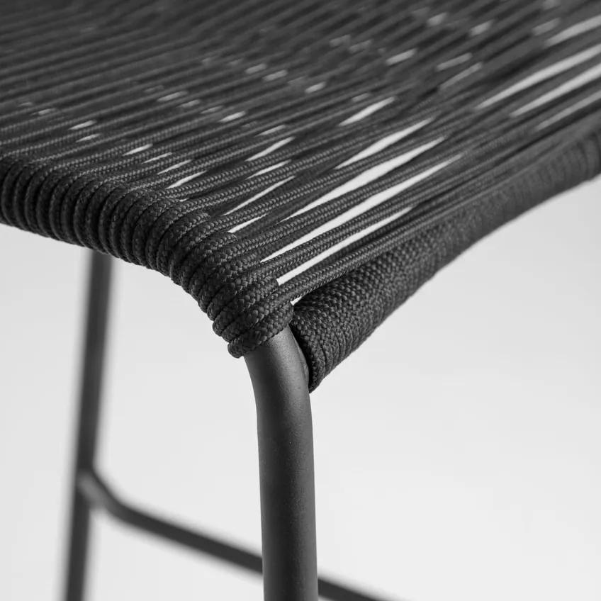 Černá pletená barová židle Kave Home Lambton 74 cm