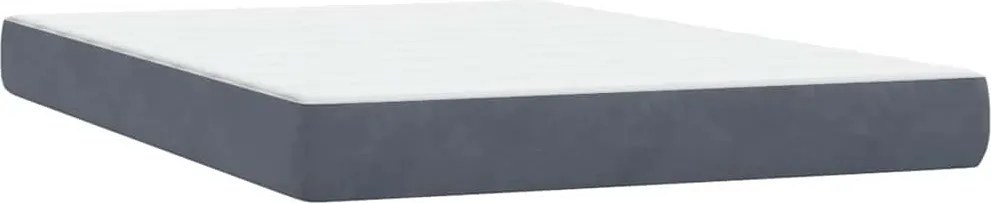 Box spring postel s matrací tmavě šedá 160x210 cm samet 3316024