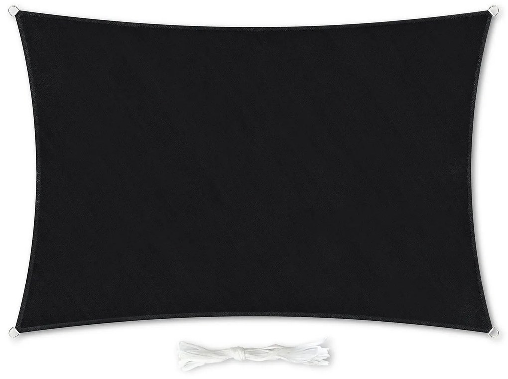 Pravoúhlá sluneční clona, 2x4 m, polyester, prodyšná