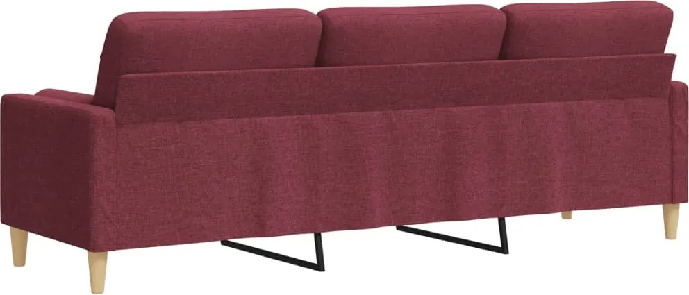 3místná pohovka s polštáři vínová 210 cm textil 3278207