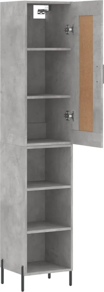 Skříň highboard betonově šedá 34,5x34x180 cm kompozitní dřevo 3200333