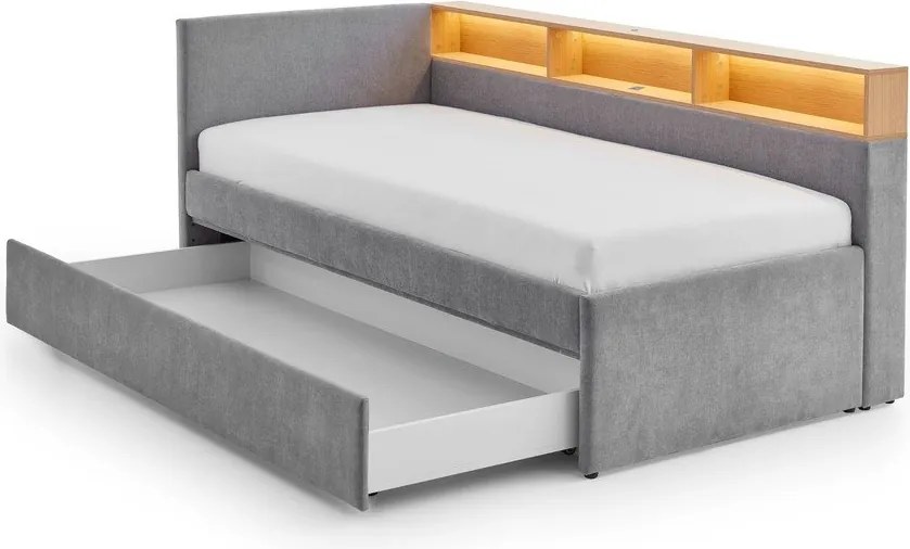Šedá rohová dětská postel s úložným prostorem bez roštu 120x200 cm Uno – Meise Möbel