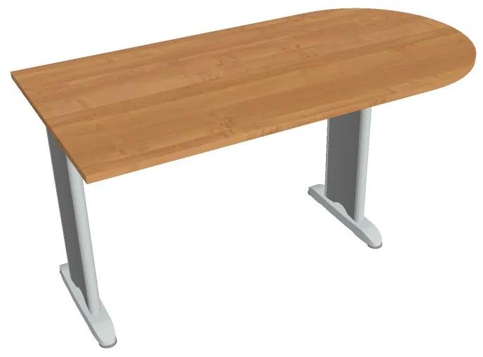Stůl jednací oblouk 160 cm - Hobis Flex FP 1600 1 Dekor stolové desky: olše, Barva nohou: Stříbrná