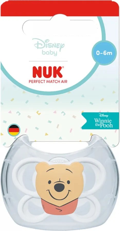 Dudlík NUK Perfect Match Air Disney Medvídek Pú 0-6 měsíců white velikost 0-6 m