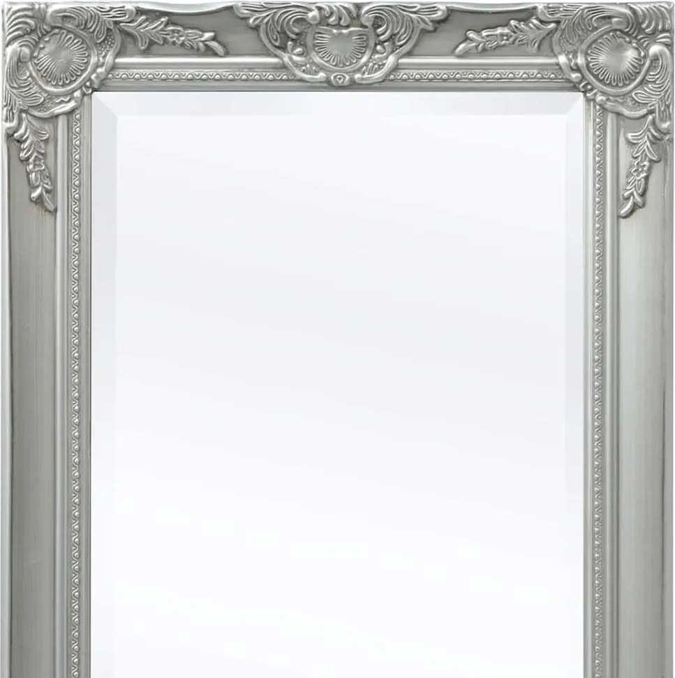 Nástěnné zrcadlo barokní styl 100 x 50 cm stříbrné 243681