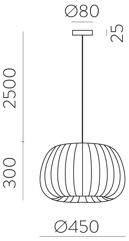ACB Iluminacion Zavěsné svítidlo MIRTA, ⌀ 45 cm, 1xE27 15W Barva: Bílá, Barva montury: Bílá