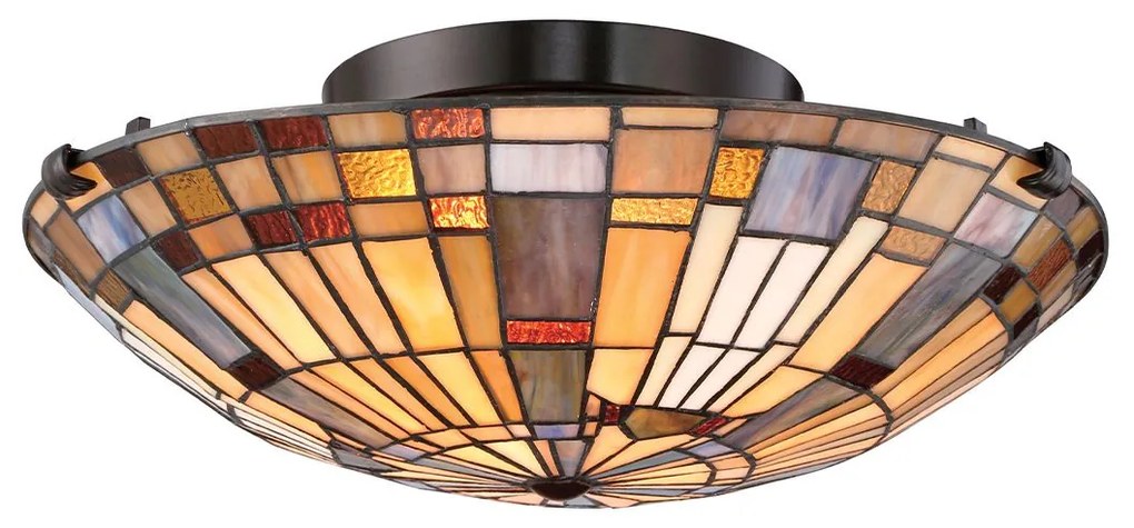 Elstead Quoizel INGLENOOK vitrážové stropní svítidlo/2xE27/41 cm
