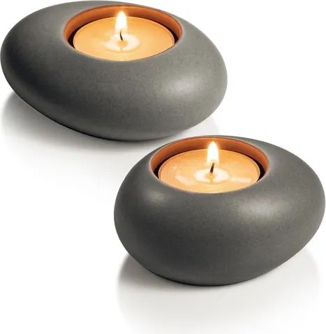 TESCOMA Stojánek na čajové svíčky FANCY HOME Stones 2 ks, šedá