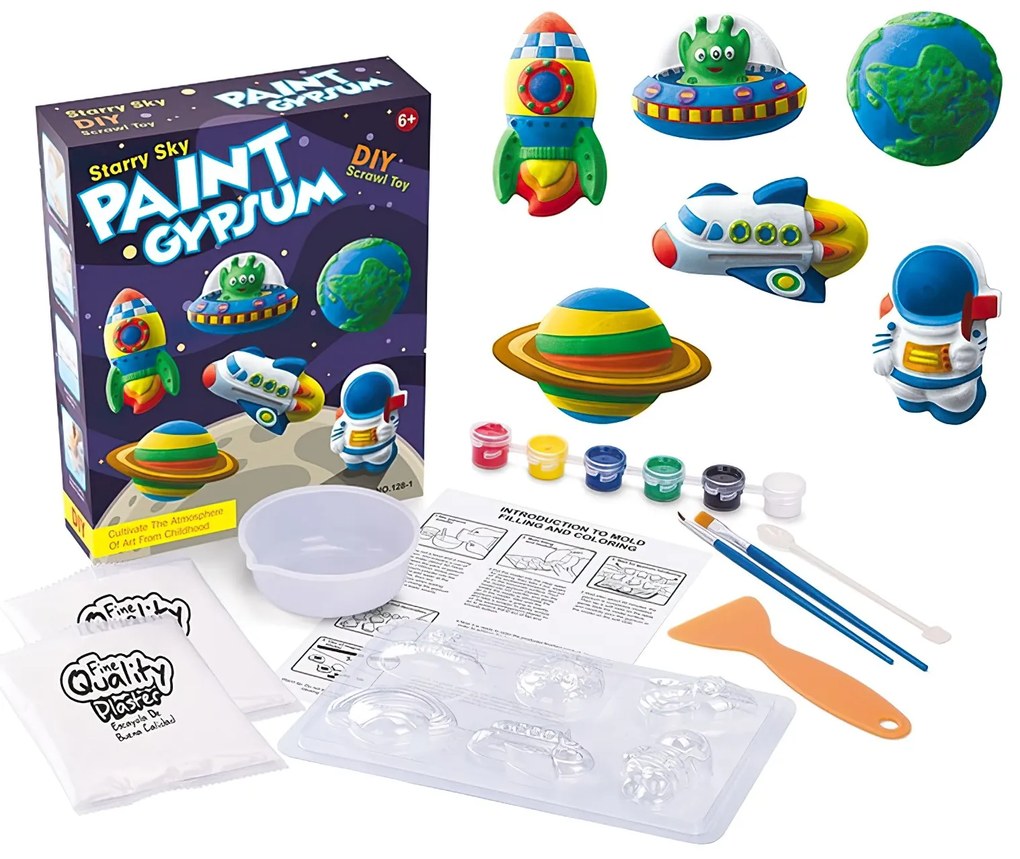 Kreativní sada DIY Vesmírné dobrodružství sádrové odlitky