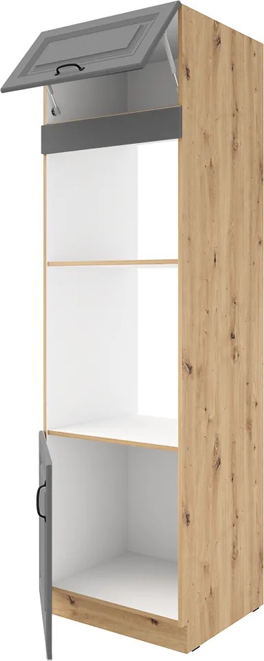 STILO ad | vysoká skříňka 60 DPM-210 2F na vestavnou troubu a mikrovlnku | 60 cm | UNI dvířka | artisan/šedá