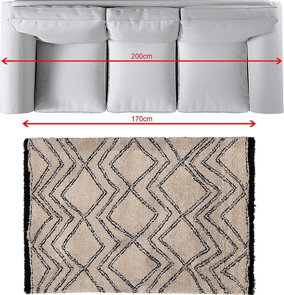 Koberec Royal Nomadic pískový / černý 120 × 170 cm