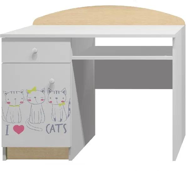 Dětský psací stůl 10 CATS Barva: FIALOVÁ / BÍLÁ, Potisk: NE