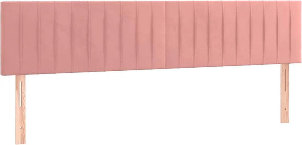 Box spring postel s matrací a LED růžová 160x200 cm samet 3134536
