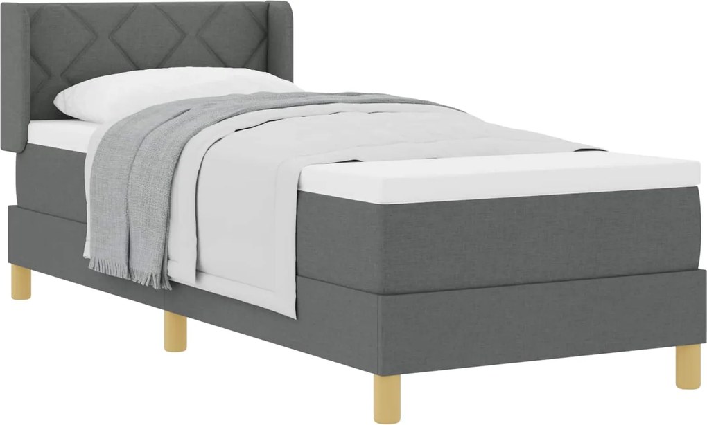 Postel s boxspringem s polštářem Tmavě šedá 200 x 80 cm textil 3341322