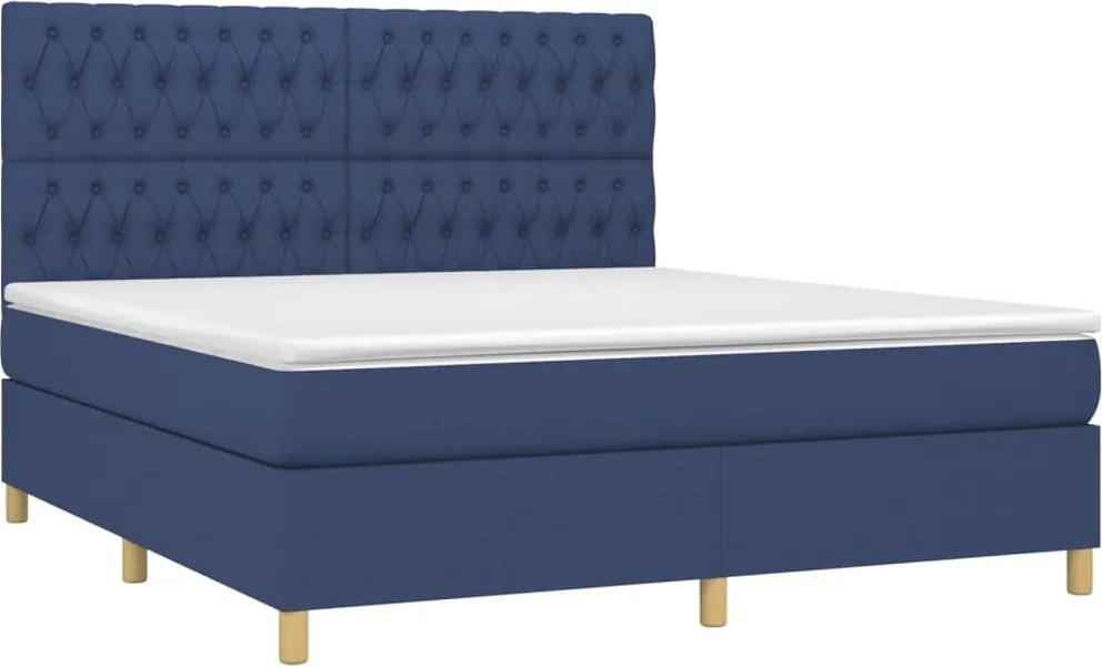Box spring postel s matrací modrá 180x200 cm textil 3142599