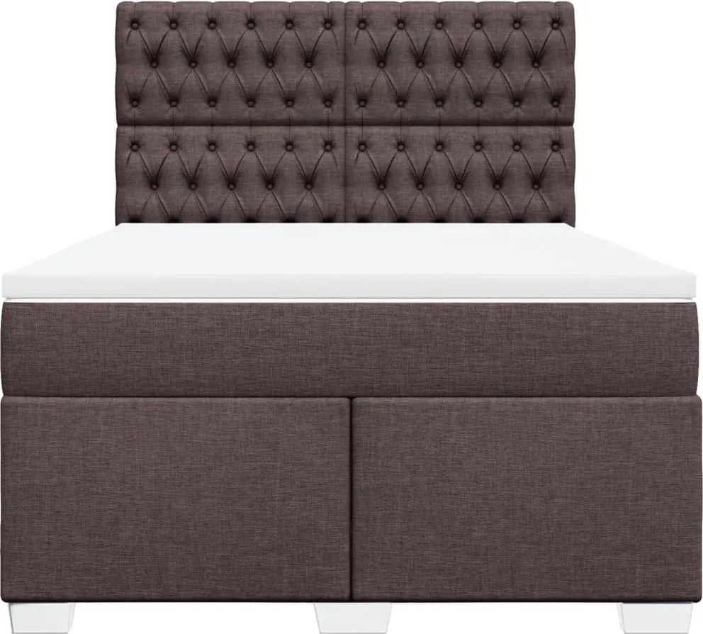 Box spring postel s matrací tmavě hnědá 160x200 cm textil 3292849