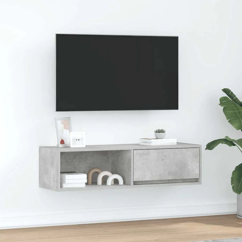 TV skříňka betonově šedá 100x31x25,5 cm kompozitní dřevo